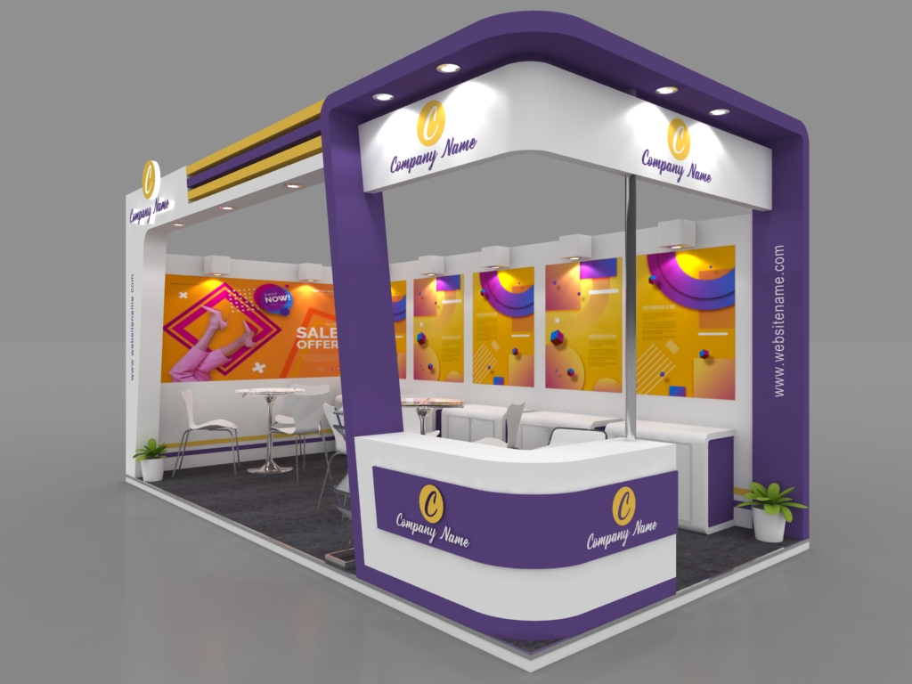 Exhibition Booth 3D Model - 6x3 mtr by piyushp78 | 3DOcean