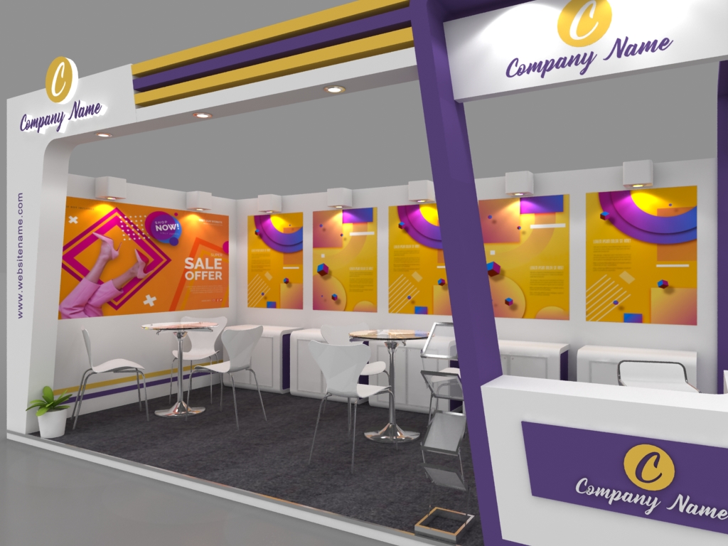 Exhibition Booth 3D Model - 6x3 mtr by piyushp78 | 3DOcean