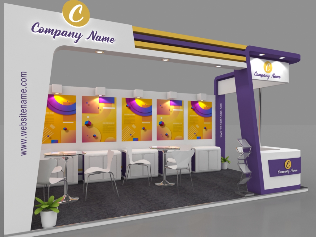 Exhibition Booth 3D Model - 6x3 mtr by piyushp78 | 3DOcean