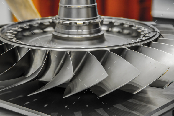 rotor with blades of the jet engine Stock Photo by patruflo | PhotoDune