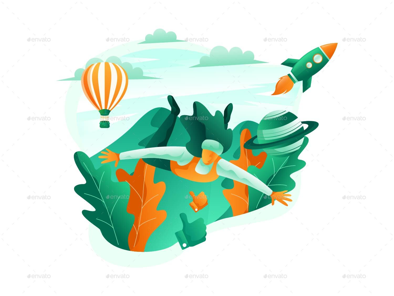 Adventure Flat Illustration, Vectors | GraphicRiver