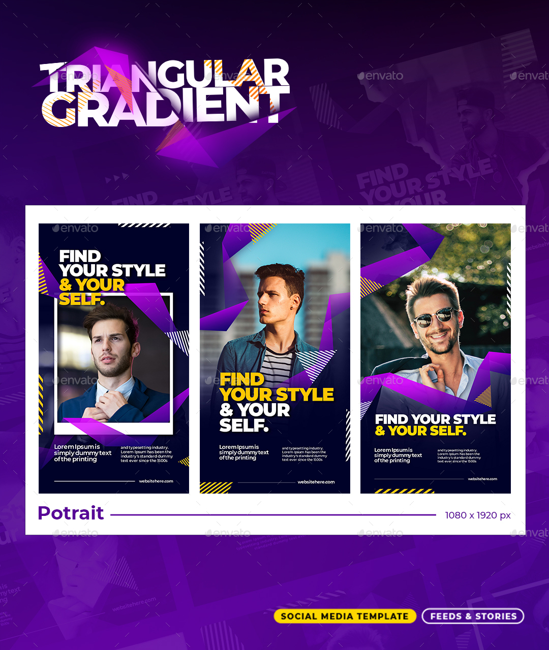 Triangular Gradient Social Media Template by ferdibtk | GraphicRiver