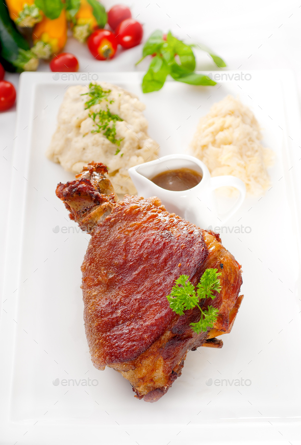 original German BBQ pork knuckle Stock Photo by keko64 | PhotoDune