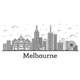 Outline Melbourne Australia City Skyline with Modern and Historic ...