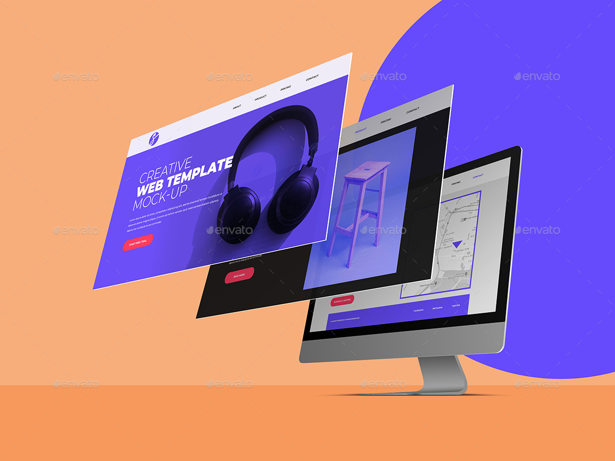 Creative Web Template Mockup, Graphics | GraphicRiver