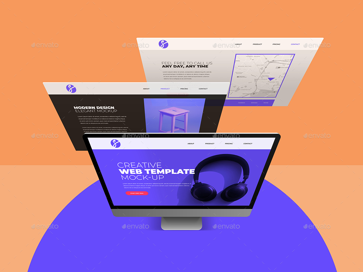 Creative Web Template Mockup, Graphics | GraphicRiver