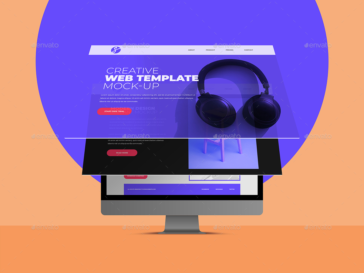 Creative Web Template Mockup, Graphics | GraphicRiver