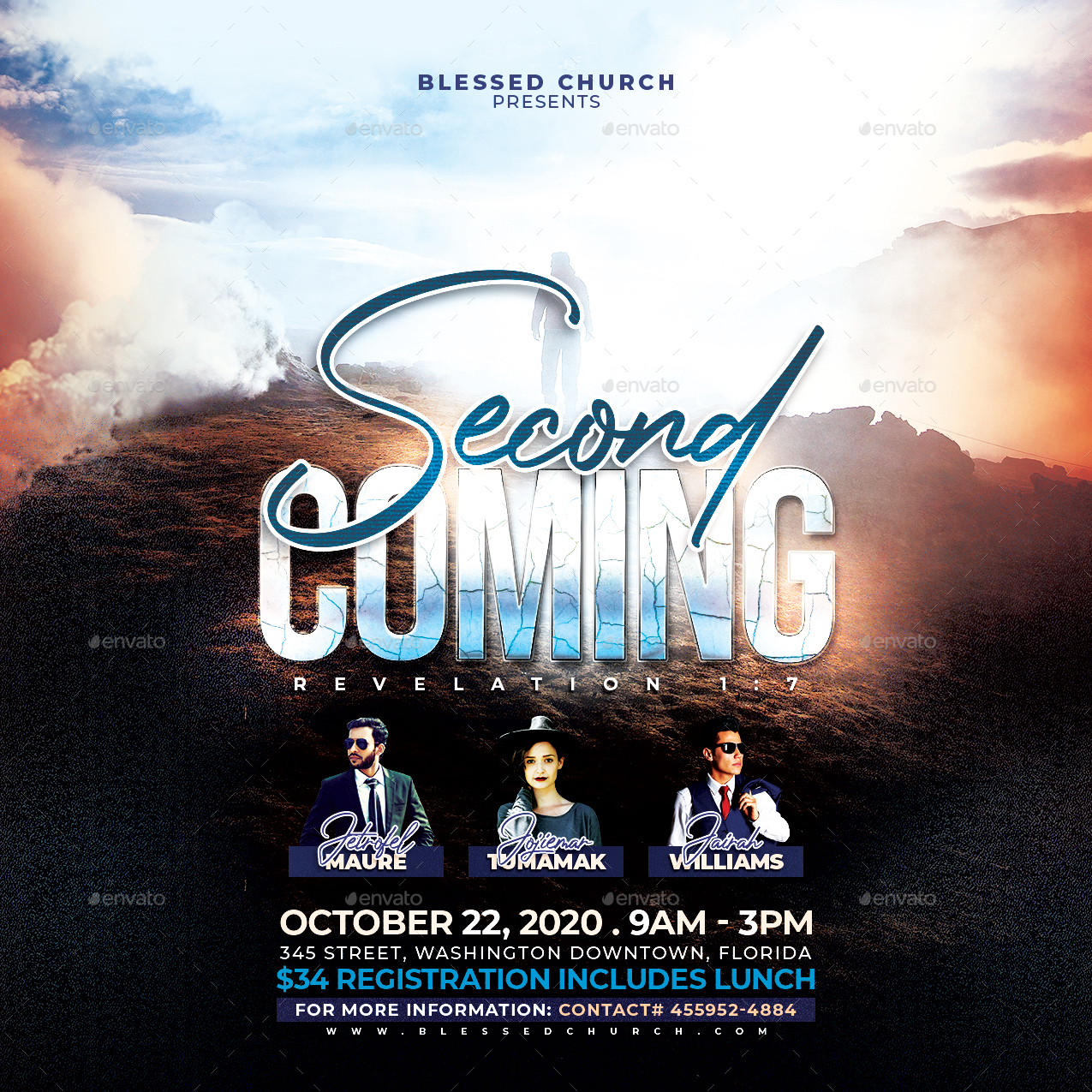 Second Coming Church Flyer/Poster, Print Templates | GraphicRiver