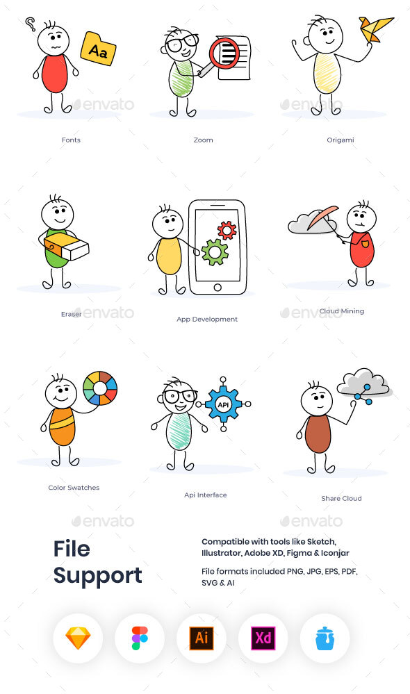 120 Stick Figure Activities Vectors, Vectors | GraphicRiver