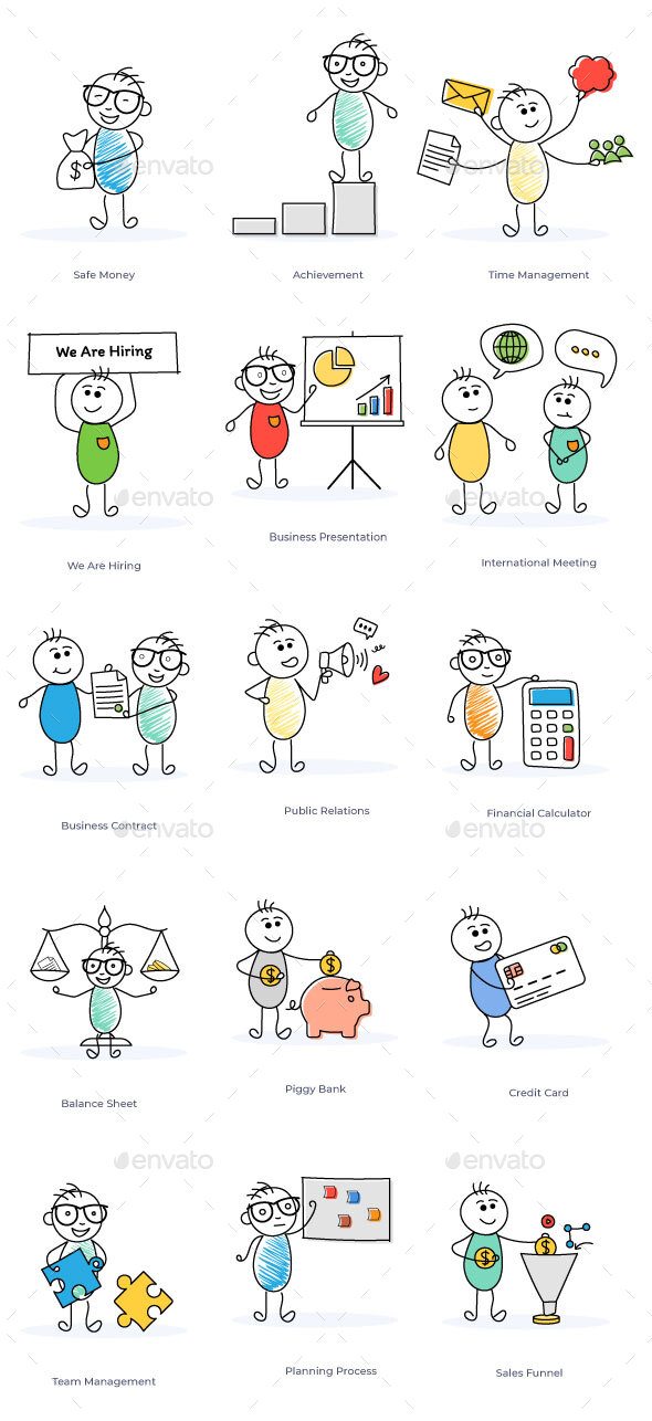 120 Stick Figure Activities Vectors, Vectors | GraphicRiver