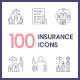 100 Insurance Line Icons, Icons | GraphicRiver