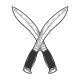 Crossed Machete Sketch Vector Illustration, Vectors | GraphicRiver