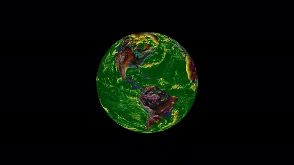 Planet Earth Rotated Black Background, Motion Graphics | VideoHive