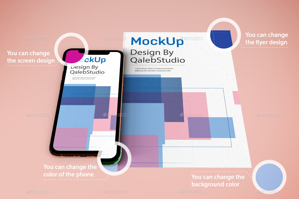 Flyer & Phone V.1 Mockup, Graphics | GraphicRiver