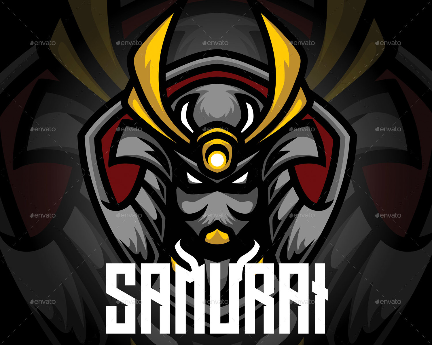 Samurai Gaming and Mascot Esport Logo, Logo Templates | GraphicRiver