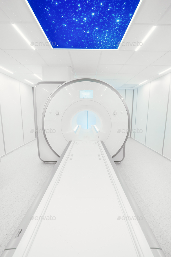 MRI - Magnetic resonance imaging scan device. MRI scaner room Stock ...