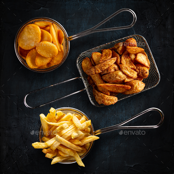 Different types of fried potatoes Stock Photo by grafvision | PhotoDune
