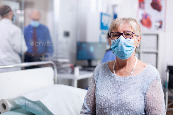 Elderly sick patient with face mask Stock Photo by DC_Studio | PhotoDune