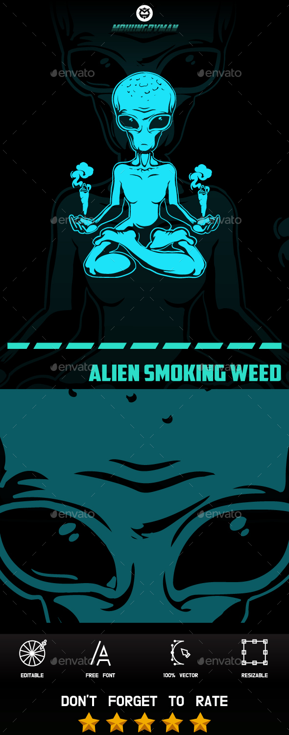 Alien Smoking, Vectors | GraphicRiver