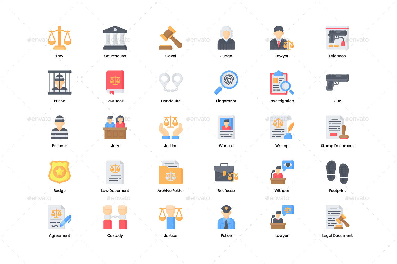 Law and Justice Icons, Icons | GraphicRiver