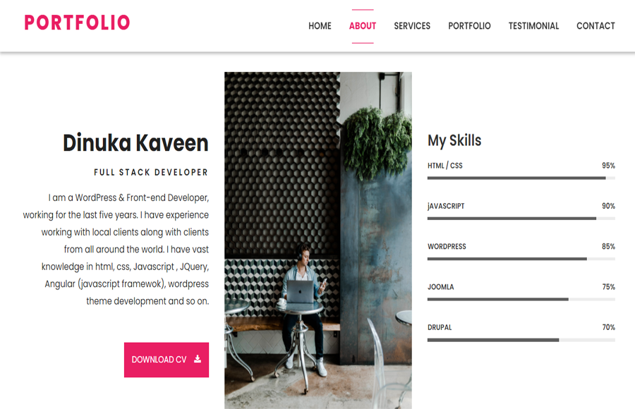 Responsive Personal Portfolio Template by Code-Genie | CodeCanyon