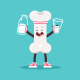 Bone With Milk Vector Cartoon Character., Vectors | GraphicRiver