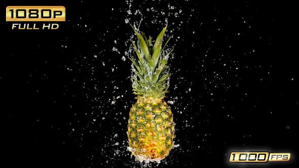 Pineapple Fruit and Water Jet, Stock Footage | VideoHive