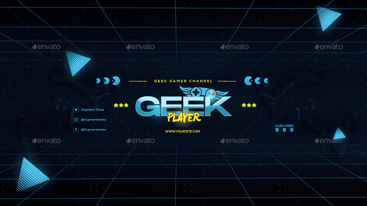 10 Modern Youtube Channel Art - Banners, Web Elements | GraphicRiver