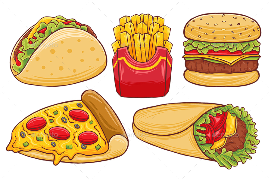 Fast Food Illustration, Graphics | GraphicRiver
