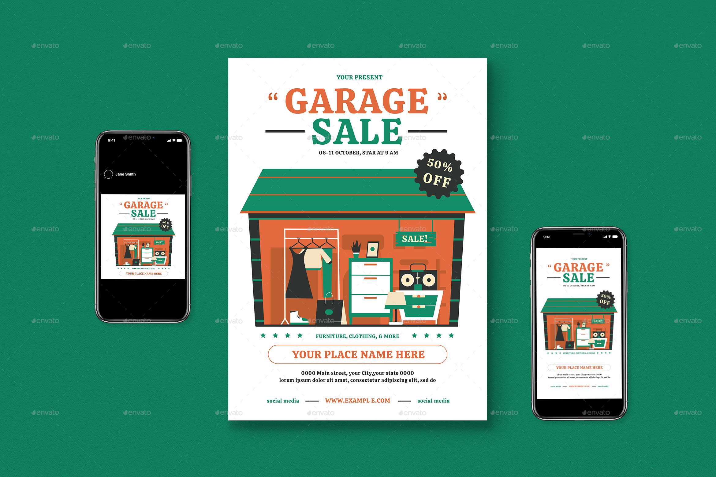 Garage Sale Flyer Set, Print Templates | GraphicRiver