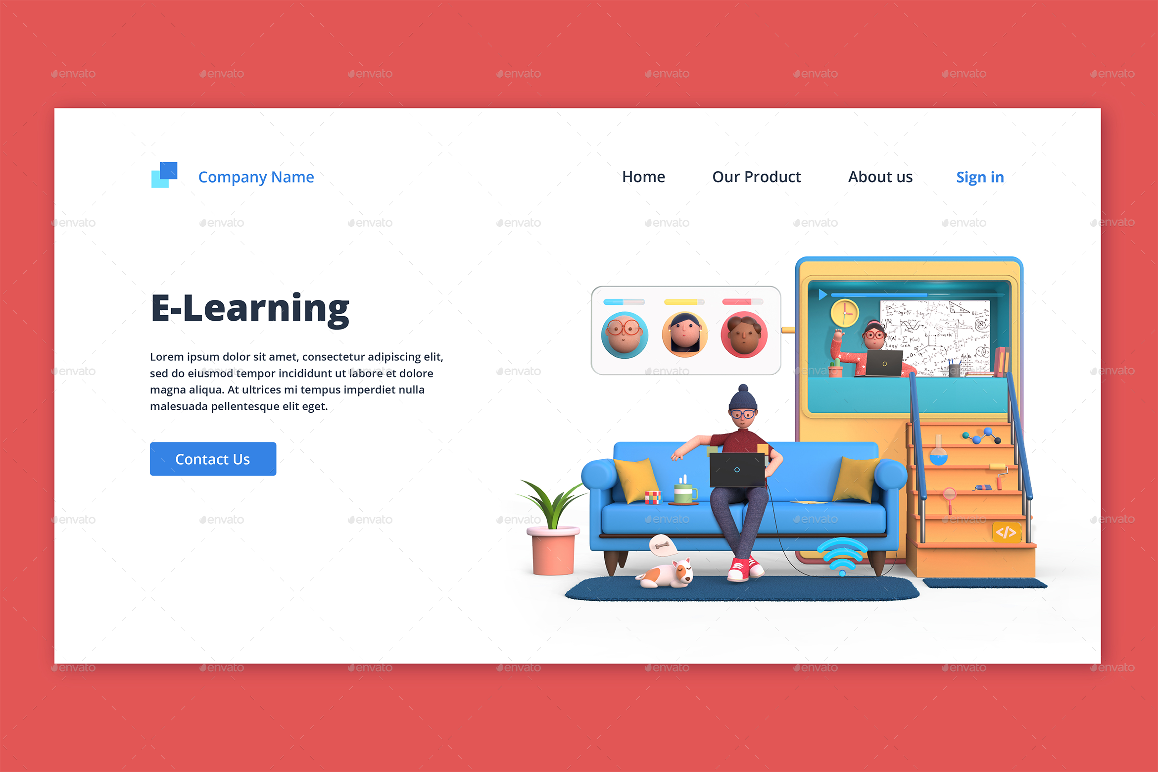 3D E-Learning Illustration, Graphics | GraphicRiver