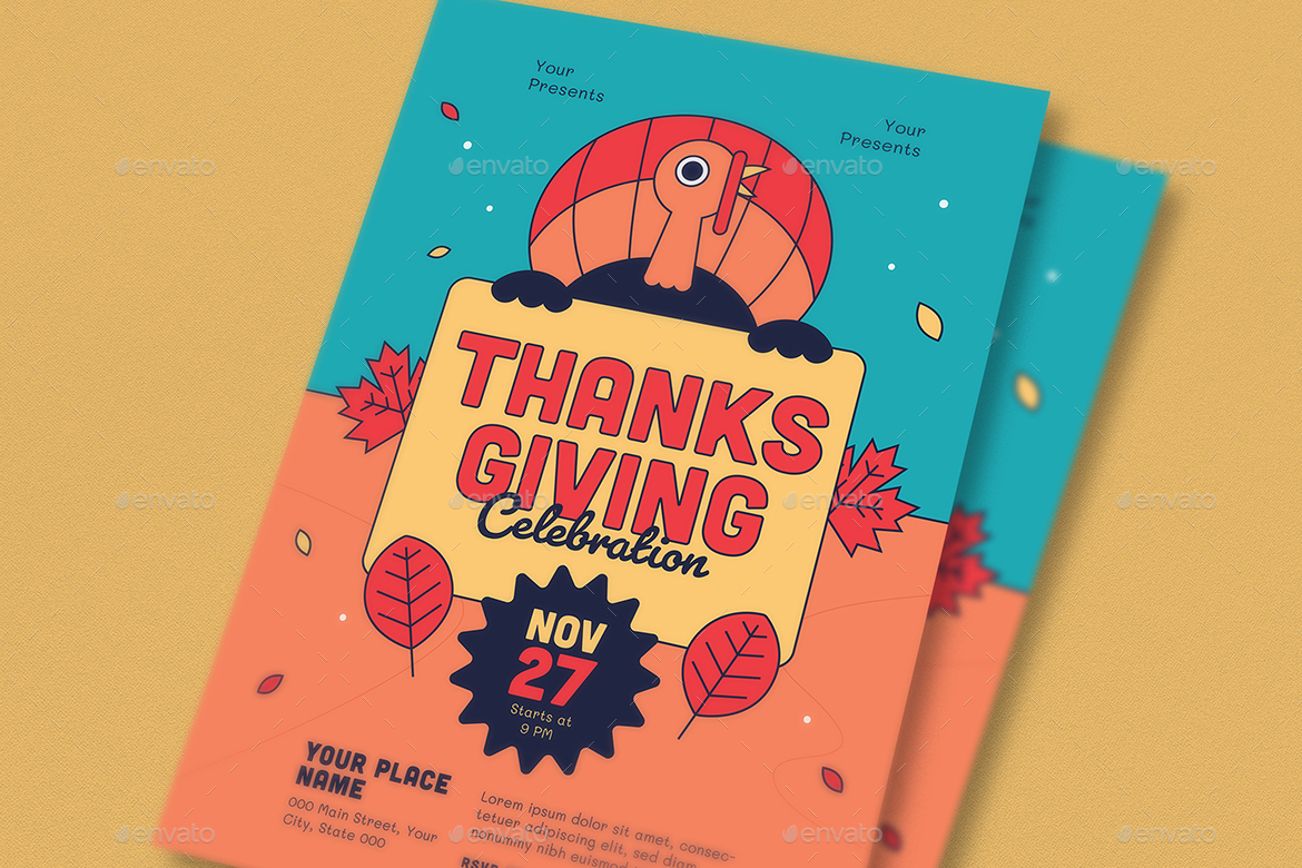 Thanksgiving Event Flyer, Print Templates | GraphicRiver