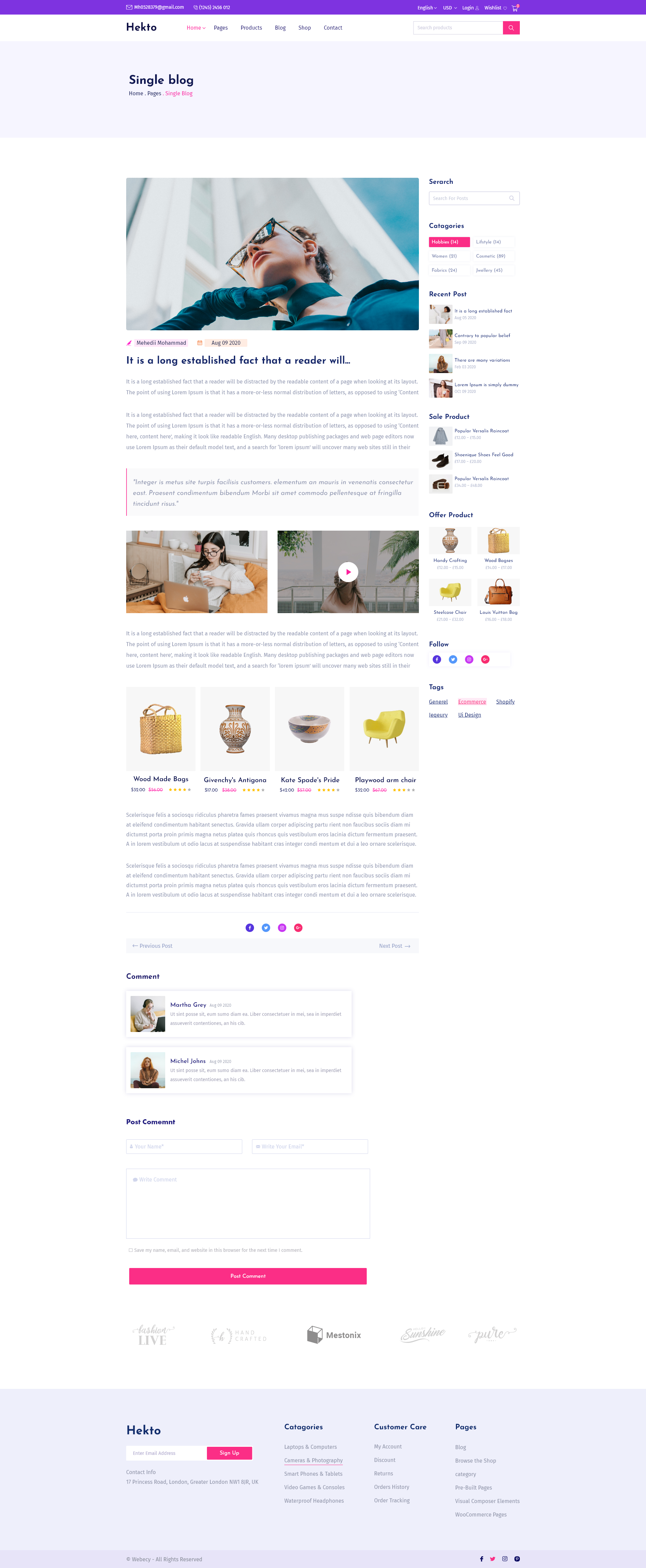 Hekto-Ecommerce Xd Template by Website_Stock | ThemeForest