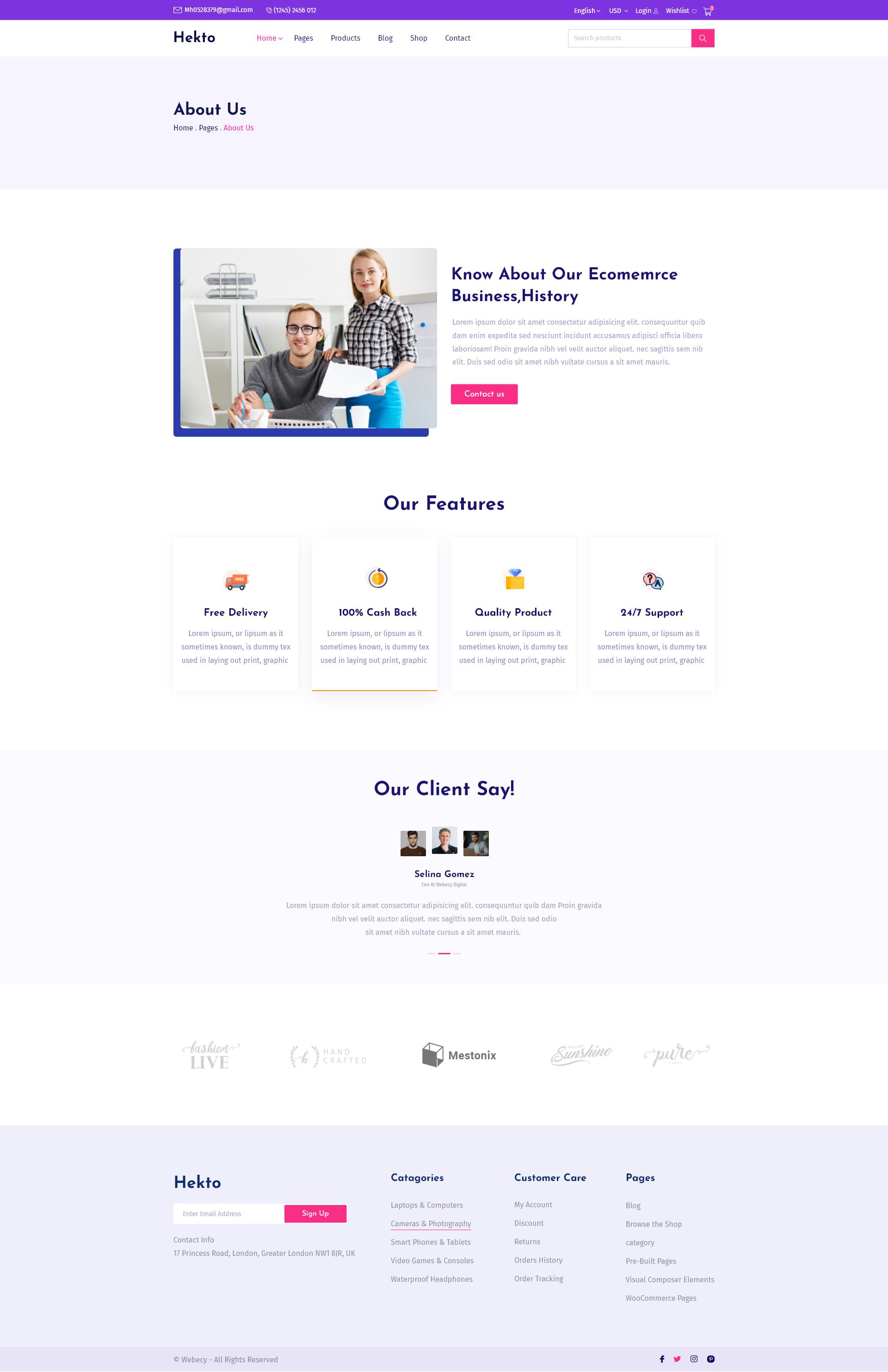 Hekto-Ecommerce Xd Template by Website_Stock | ThemeForest