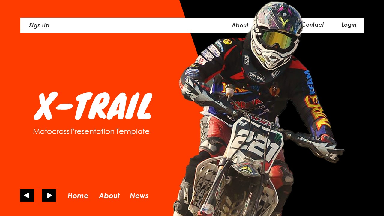 X-Trail - Motocross PowerPoint Template, Presentation Templates ...
