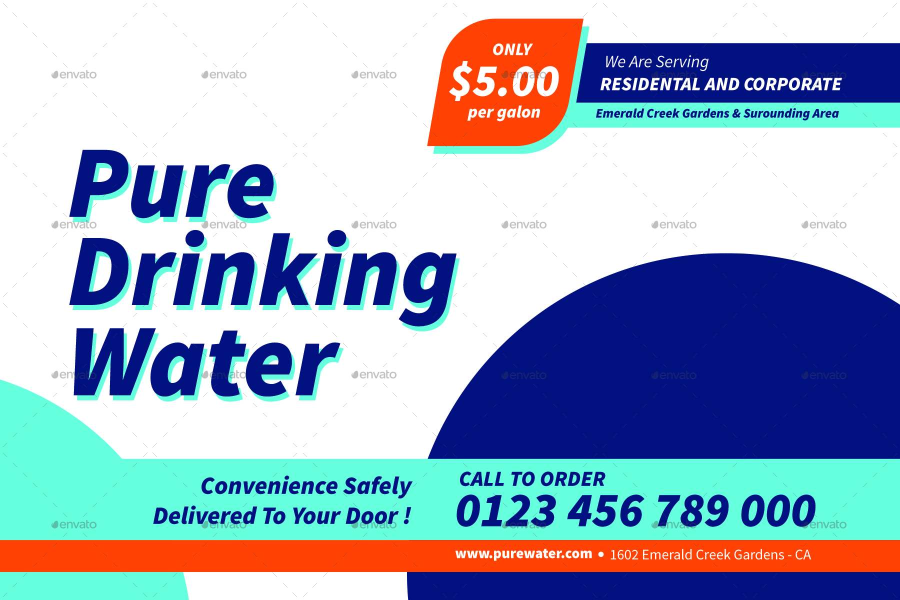 Water Delivery Service Postcard, Print Templates | GraphicRiver