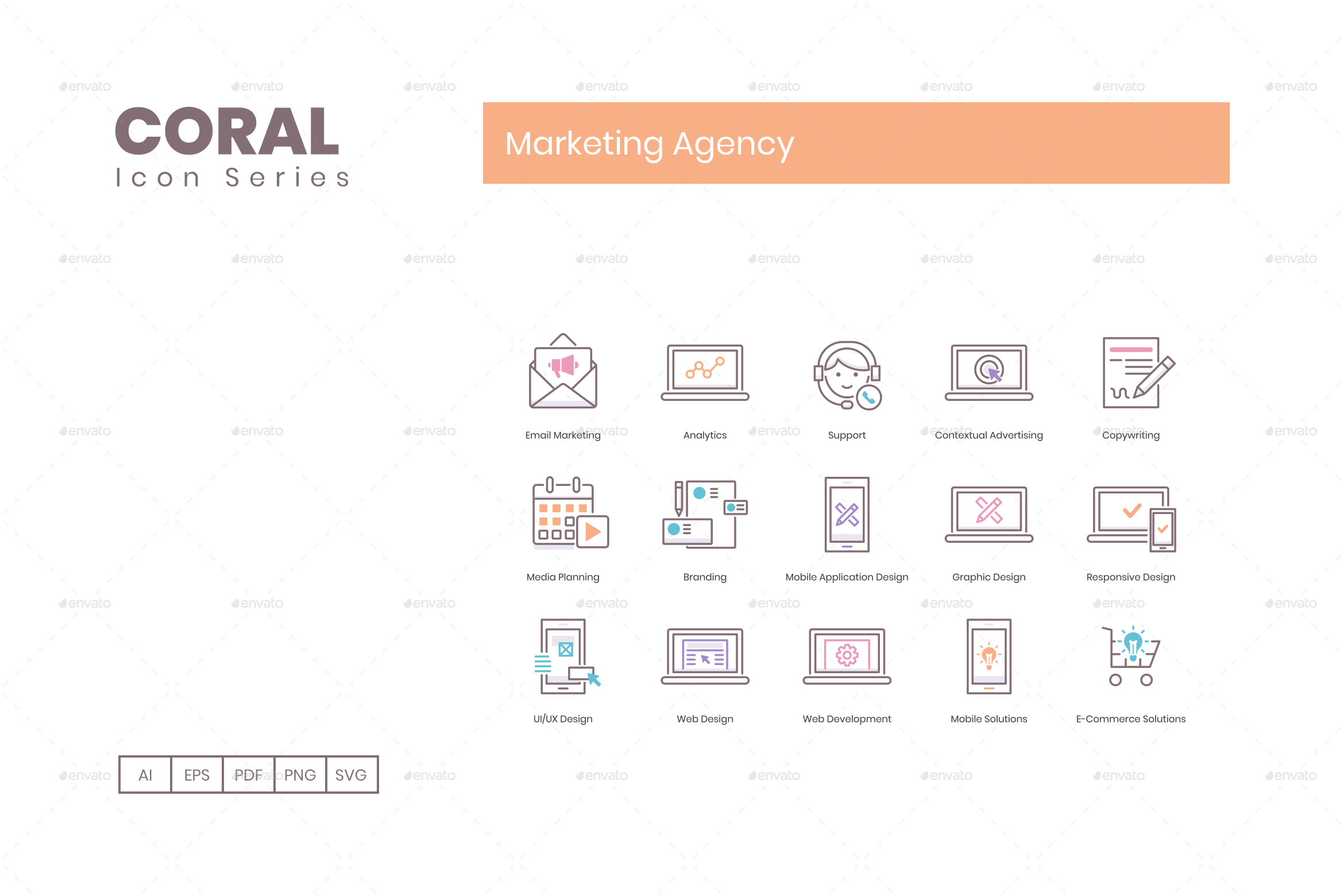 Marketing Agency Icons, Icons | GraphicRiver