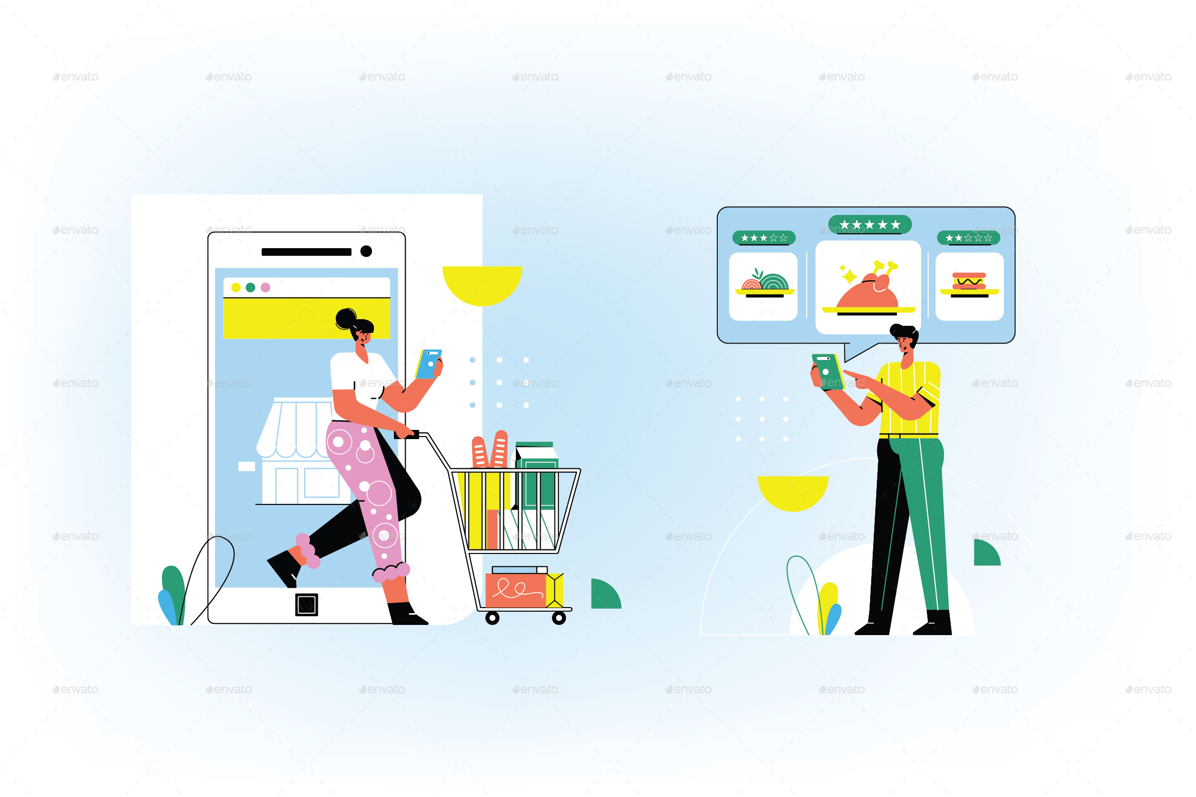 E-Commerce Illustration, Vectors | GraphicRiver