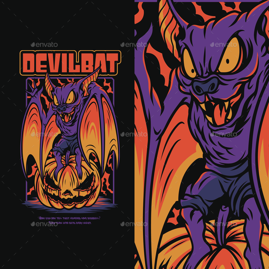 Devil Bat T-Shirt Design, T-Shirts | GraphicRiver