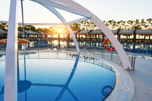 Type entertainment complex. The popular resort with pools and water ...