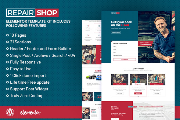 Repair Shop - Template Kit by designingmedia | ThemeForest