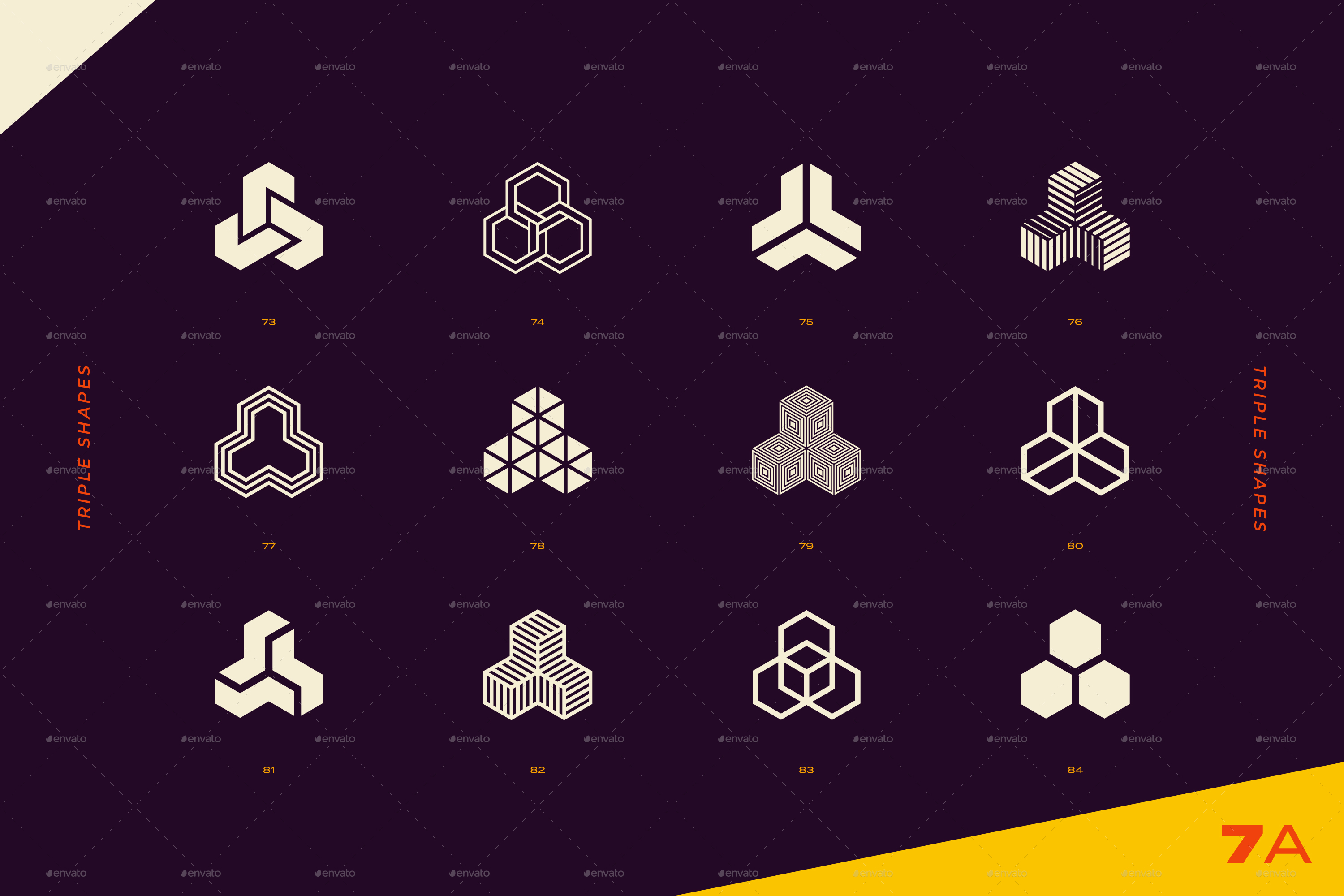 96 Abstract logo marks & geometric shapes collection, Graphics ...