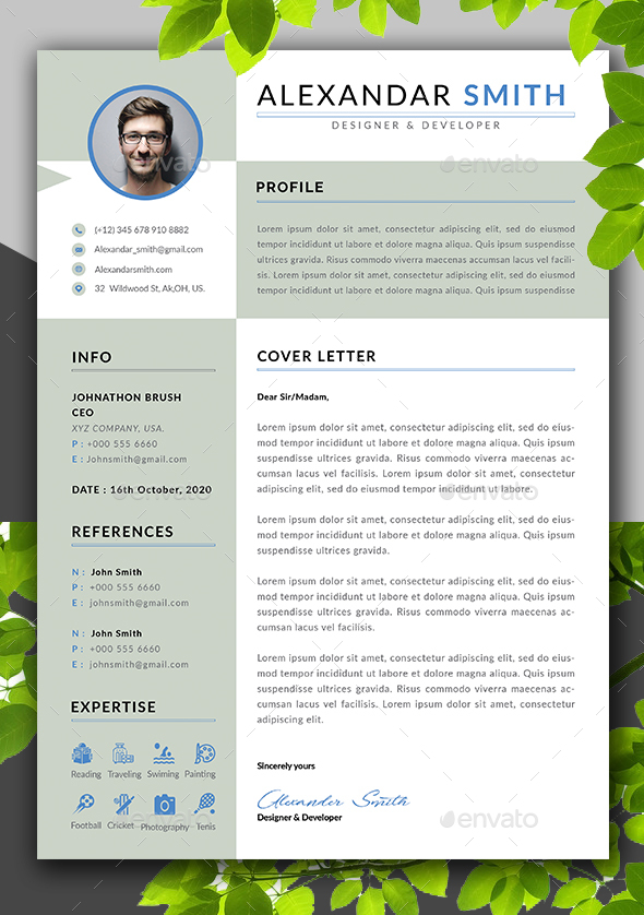 Clean Resume and Cover Letter, Print Templates | GraphicRiver