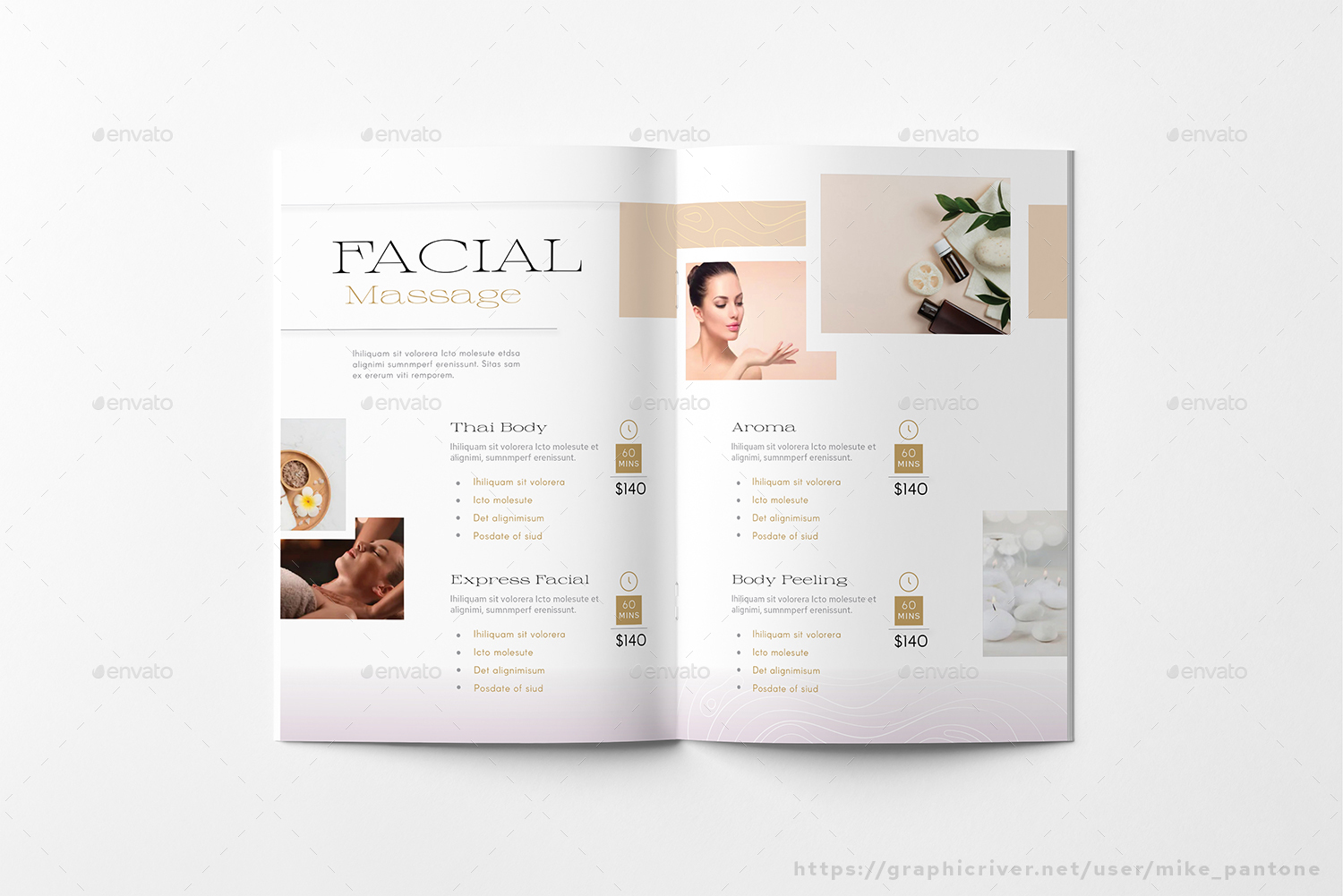 Spa and Massage Menu Brochure, Print Templates | GraphicRiver