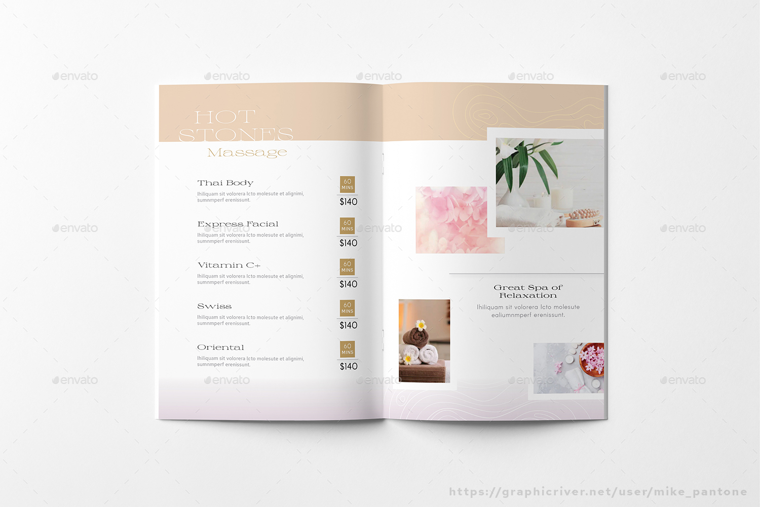 Spa and Massage Menu Brochure, Print Templates | GraphicRiver