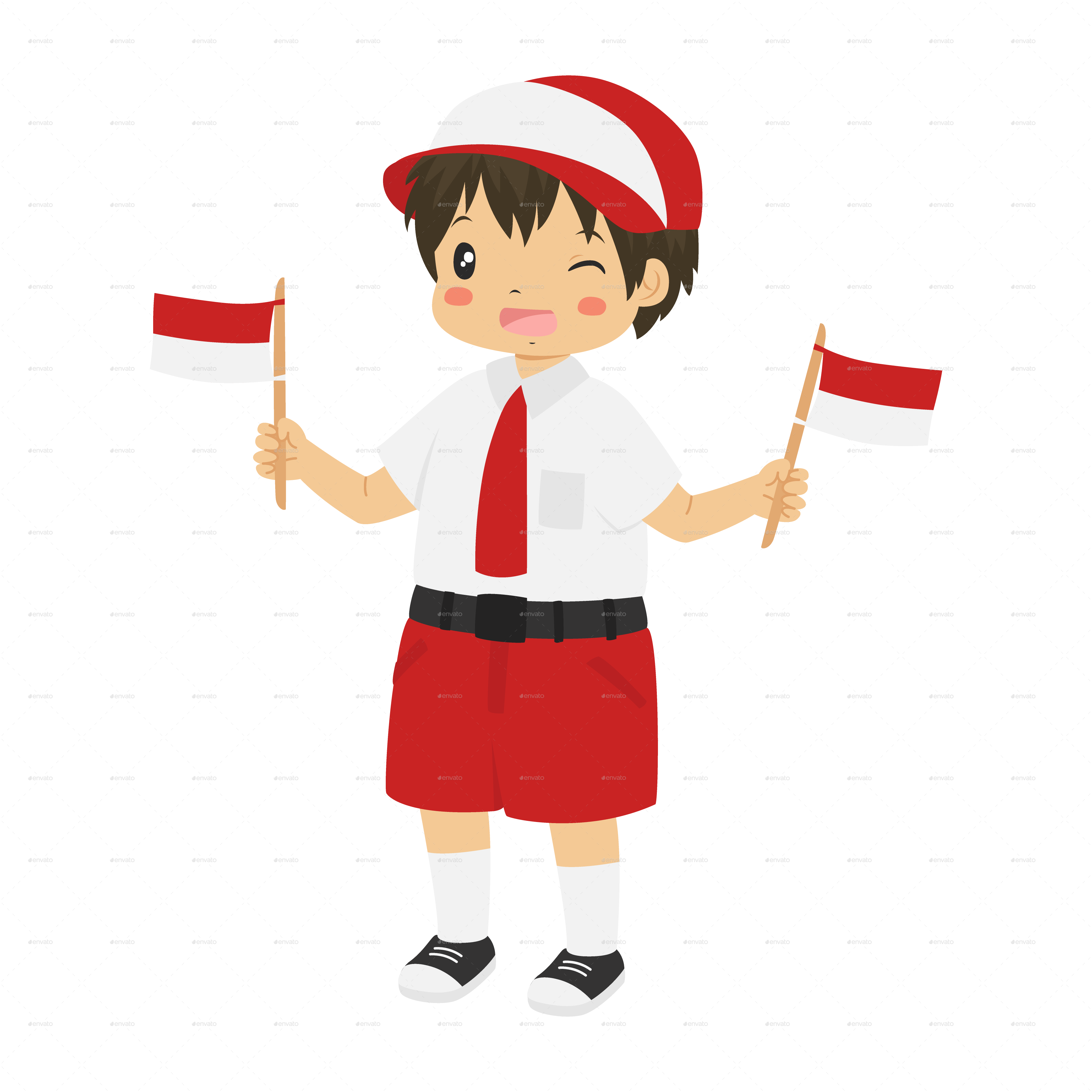 Indonesia Student Boy Vector Pack, Vectors | GraphicRiver