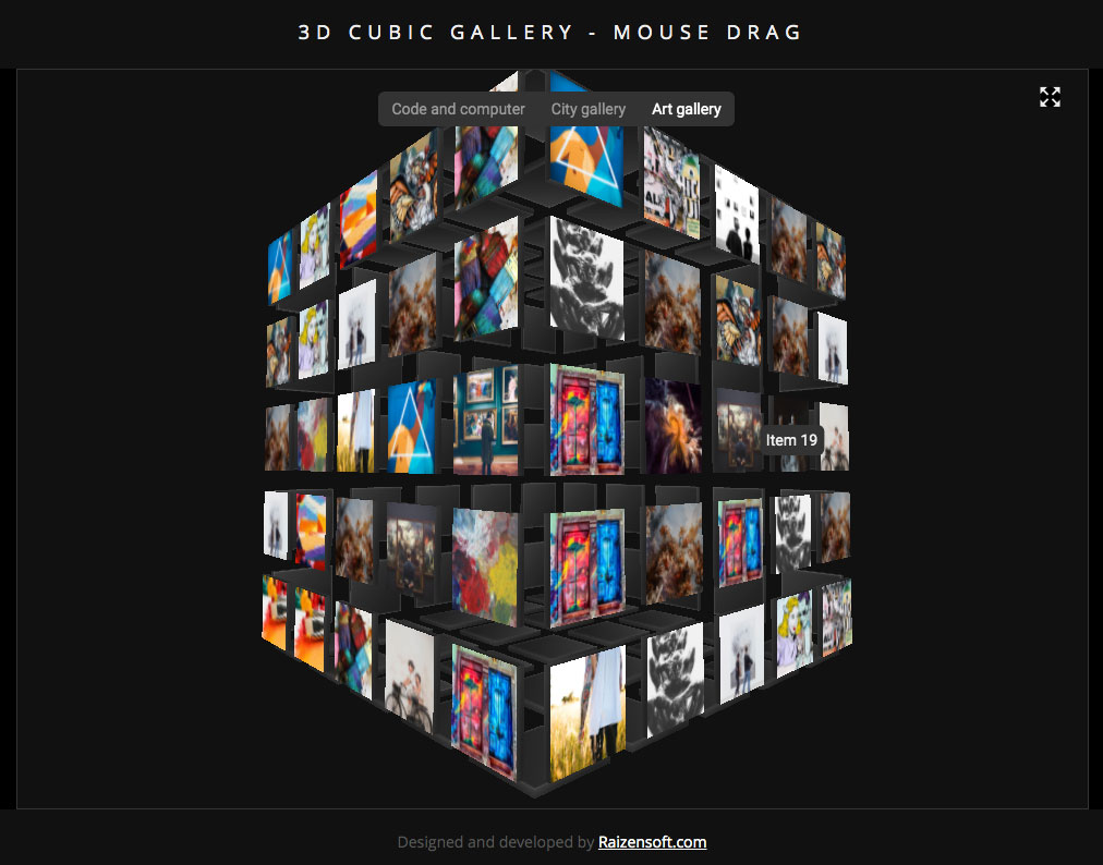 3D Cubic Gallery - Advanced Media Gallery by raizensoft | CodeCanyon