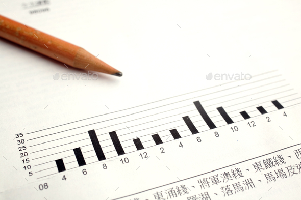bar chart and pencil Stock Photo by leungchopan | PhotoDune