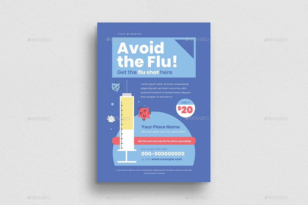 Flu Shot Campaign Event Flyer, Print Templates | GraphicRiver