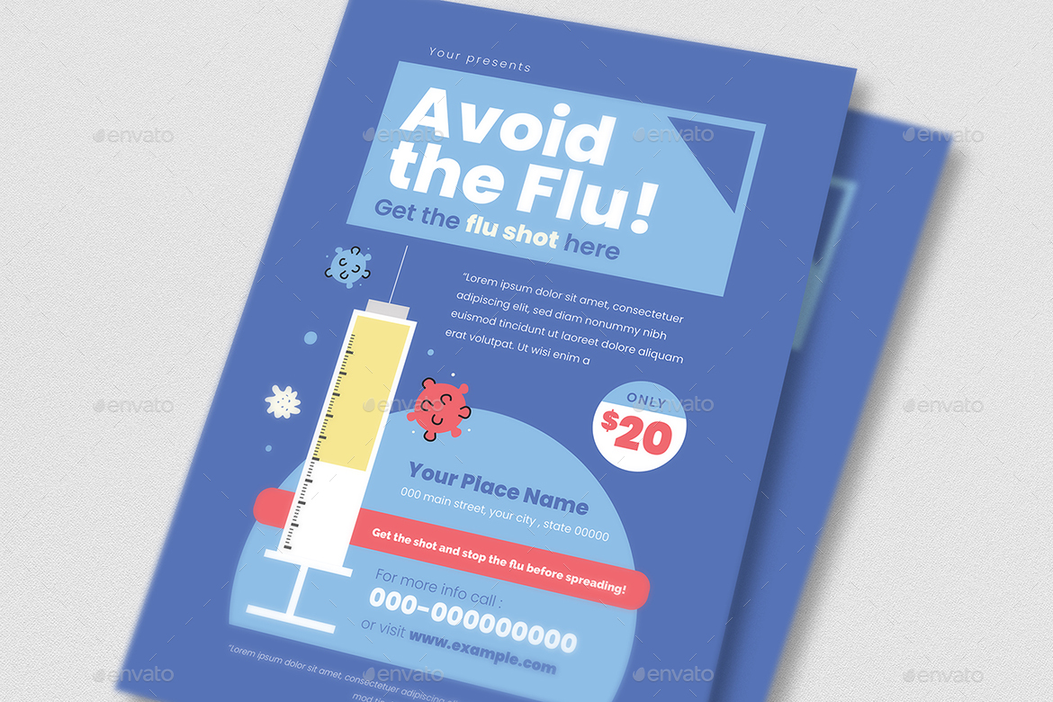 Flu Shot Campaign Event Flyer, Print Templates | GraphicRiver